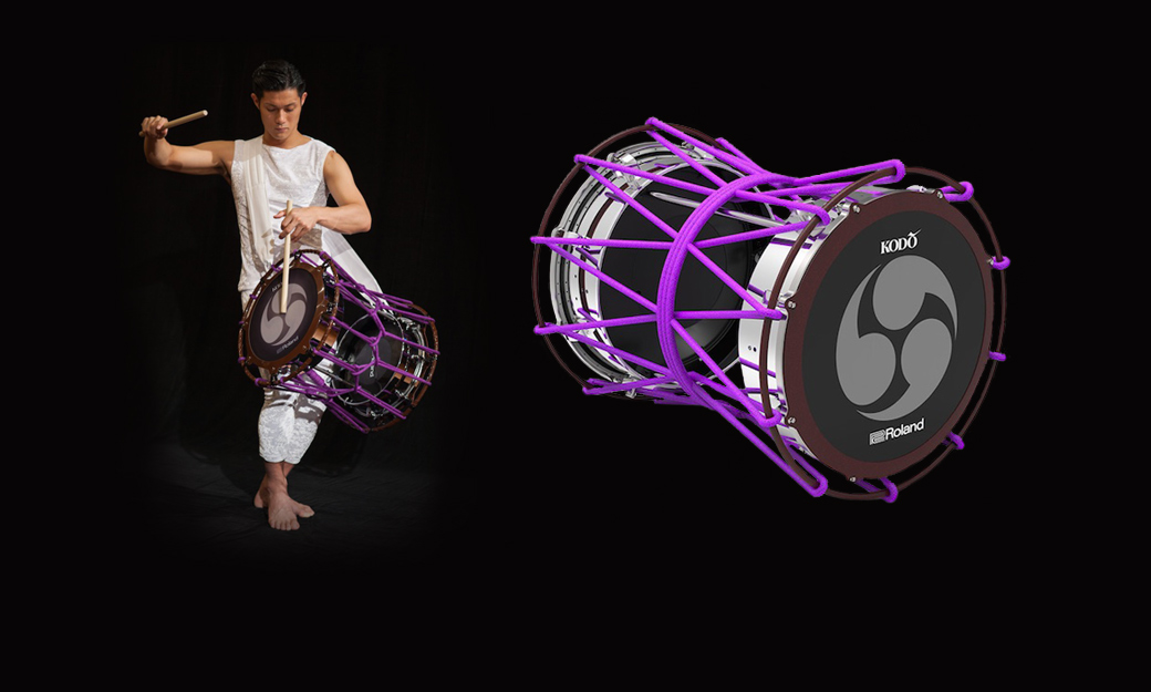 Le premier Katsugi-Daiko electronique créé par Roland et Kodo